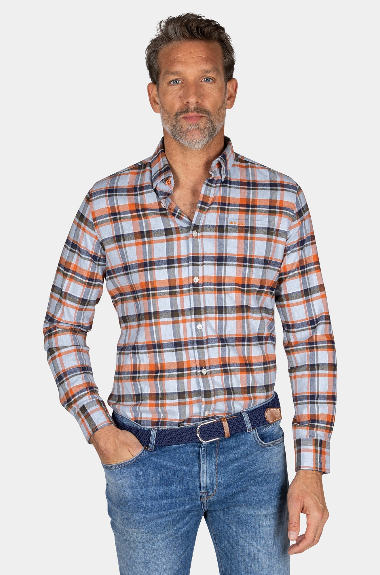 Men's long sleeve shirt by NZA | 24GN537 Frozen Blue | Boutique Vvög ...