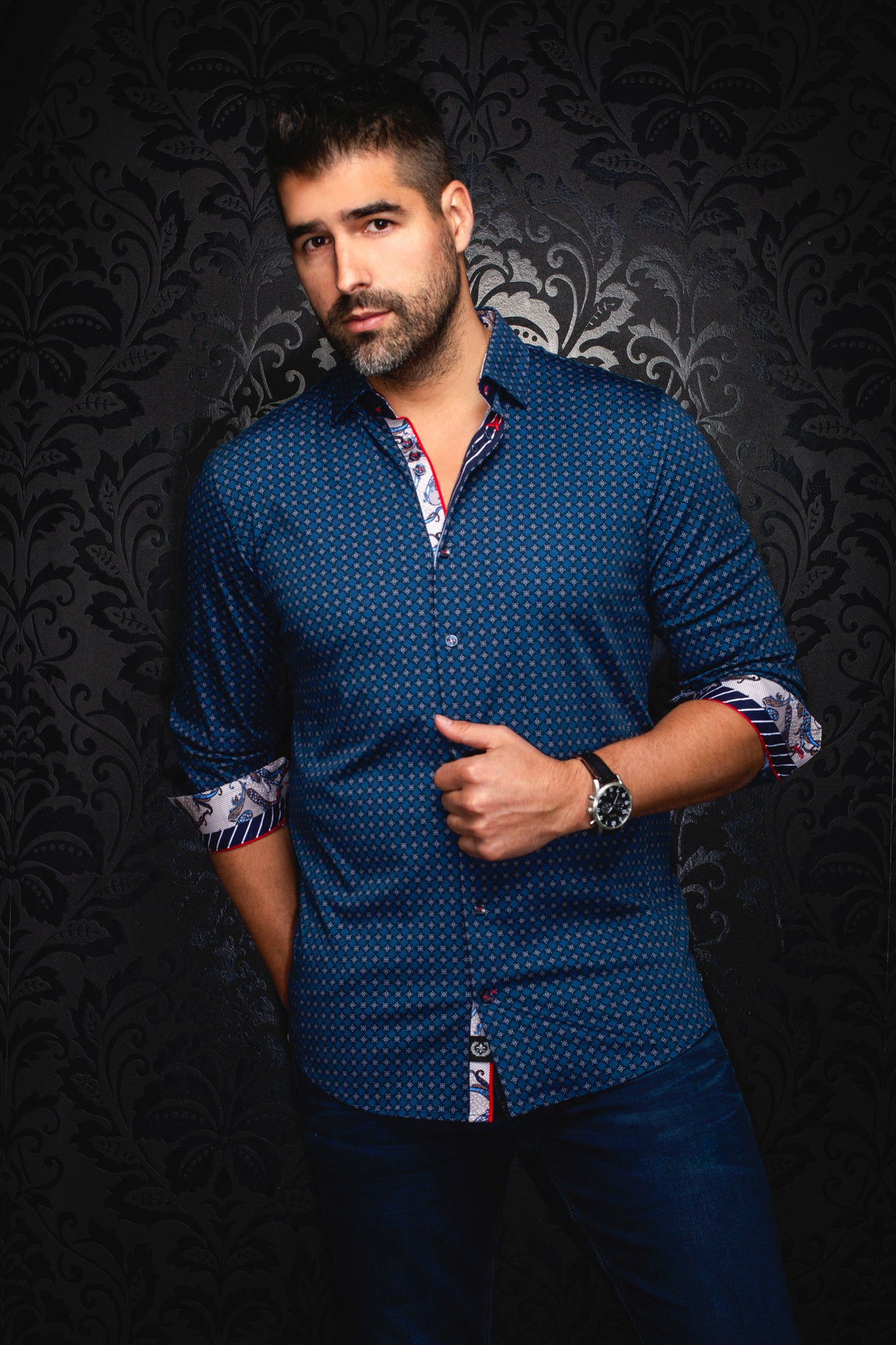 Chemise manches longues en Knit pour homme par Au Noir | GENESIS Marine ...