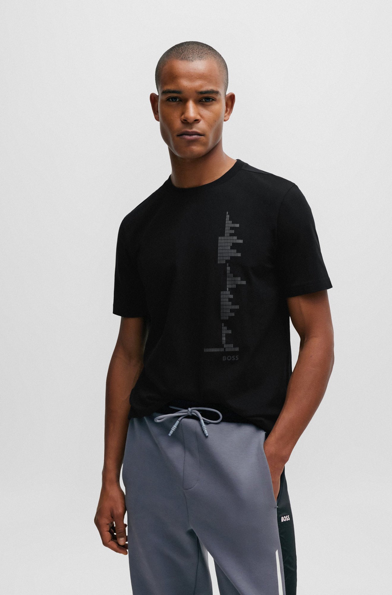 Men's round neck T-Shirt by HUGO BOSS | 50506340 Noir/001-BLACK ...